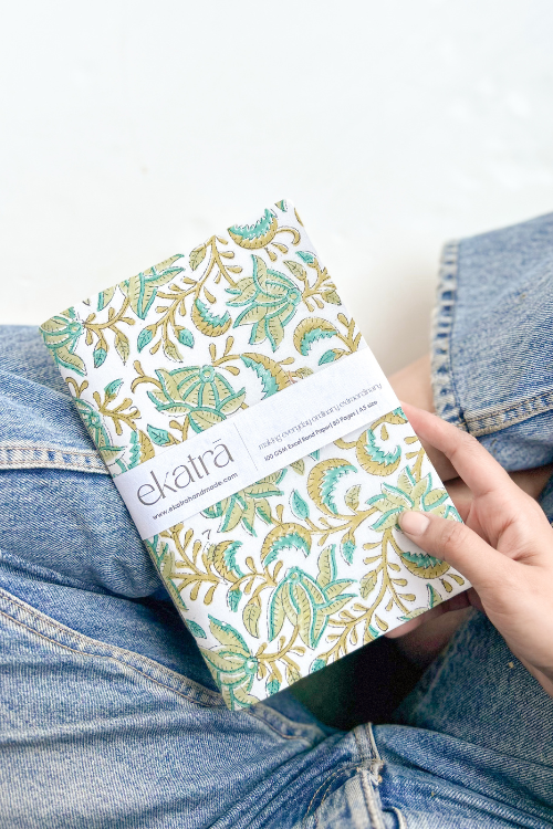 Ekatra A5 Handmade Journal - Green Leafy Floral ( Set Of 2 ) – Okhaistore