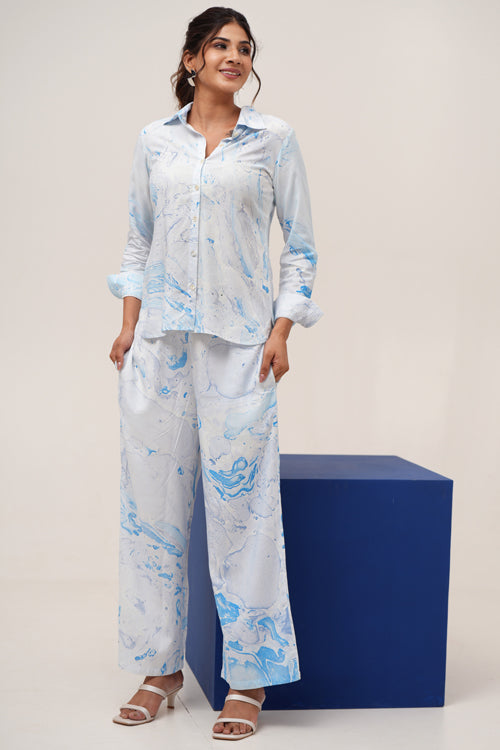 Sooti Syahi Marbled Opulence Hand Marble Printed Co-Ord Set – Okhaistore