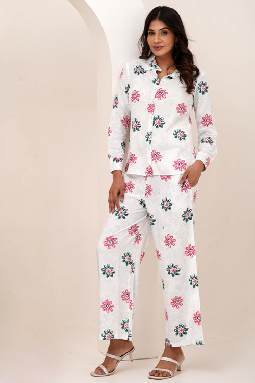 Floral Bloom Duo Hand Block Printed Co-Ord Set – Okhaistore