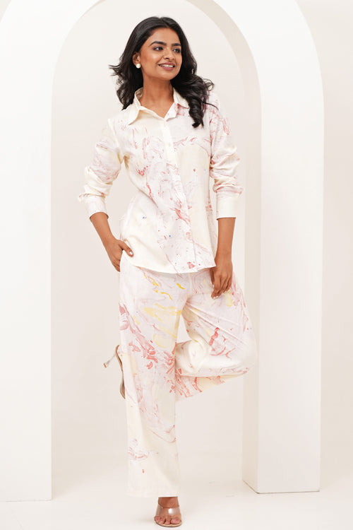 Sooti Syahi Stone Essence Hand Marble Printed Co-Ord Set – Okhaistore