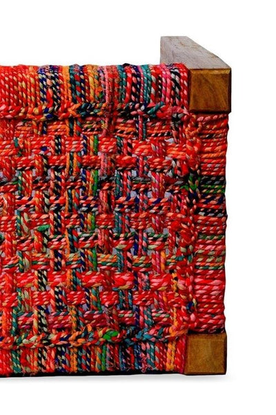 Savitri Textile Waste Wooden Stool – Okhaistore